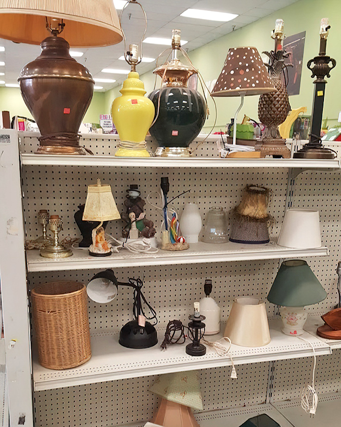 The lamp section glows with potential, from grandma-chic ceramic bases to that perfect quirky accent for your reading nook.