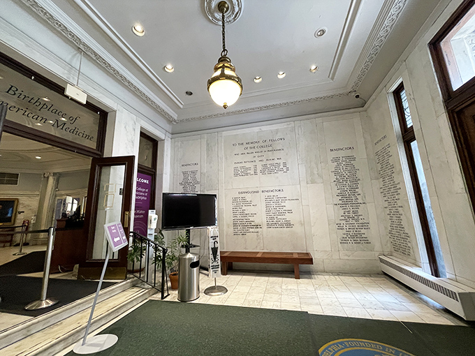 The museum's entrance hall combines marble grandeur with medical history &ndash; like Downton Abbey's basement got taken over by curious scientists.