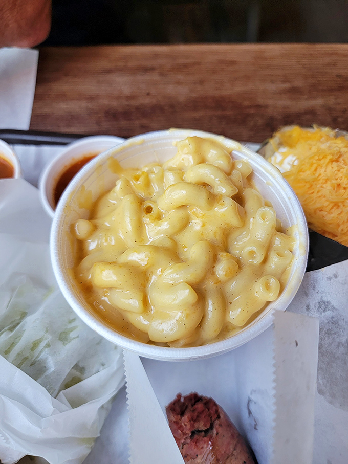 Mac and cheese that's creamy, comforting, and exactly what your inner child ordered while the adults got meat.