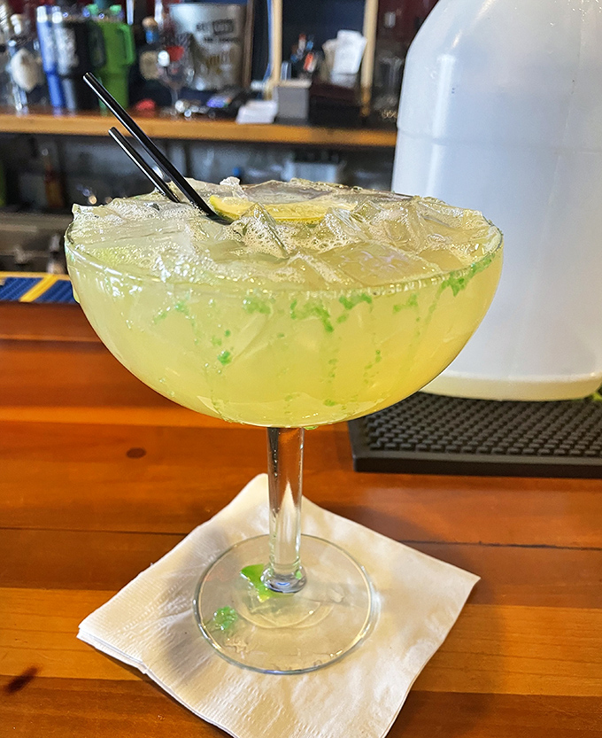 That margarita looks ready to make Thursday feel like Friday &ndash; a lime-kissed companion to seafood excellence.