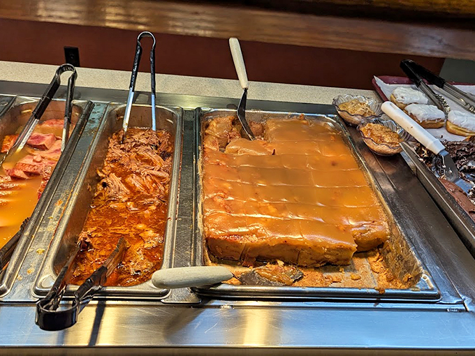 The buffet's meat selection proves that "all-you-can-eat" and "exceptional quality" aren't mutually exclusive concepts after all.