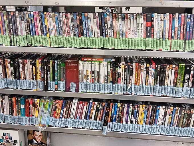Physical media lives on in these shelves, reminding us that streaming services can't take everything away.
