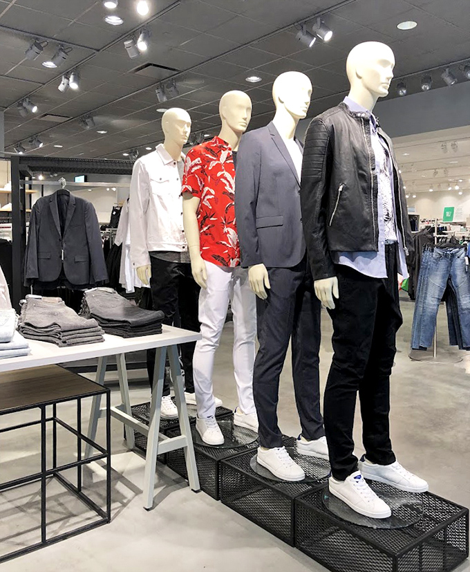 Mannequins model everything from casual Fridays to job interviews, proving outlet style doesn't mean sacrificing professional polish whatsoever.