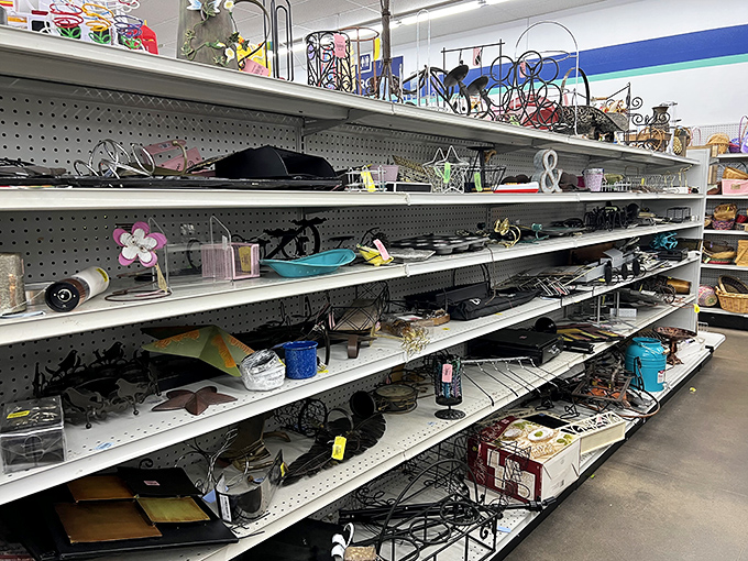 Metal art meets practical storage in this aisle of home d&eacute;cor&mdash;where else can you find both a decorative ampersand and the perfect fruit bowl?