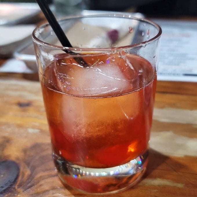 An old fashioned that means business &ndash; the perfect companion for contemplating life's big questions, like "Should I order more brisket?"