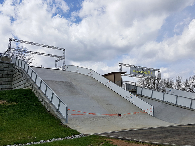 Not your average hill – this ramp transforms ordinary afternoons into X-Games auditions. Knees and courage both tested equally.