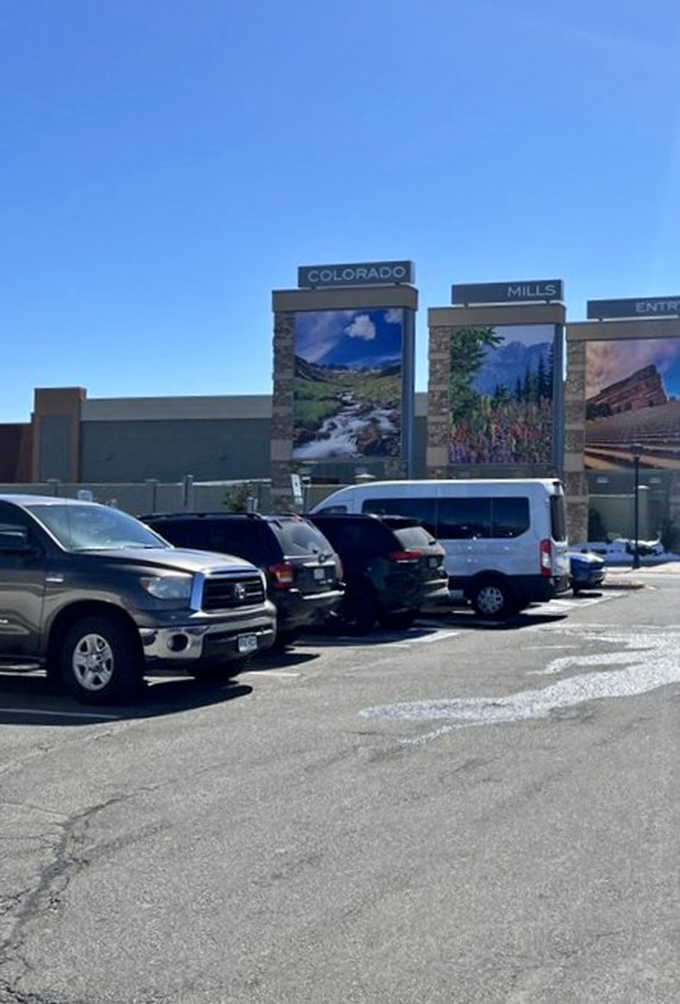 Parking lot fills with treasure hunters' vehicles, each one carrying dreams of designer deals inside.