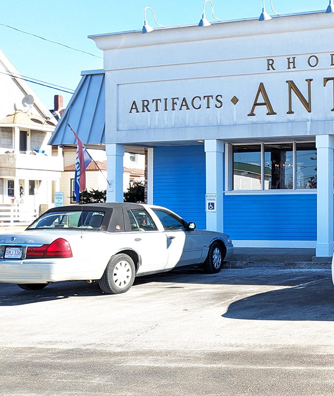 The blue storefront stands ready for another day of connecting people with pieces of the past they didn't know they needed.