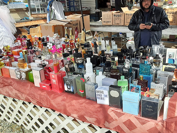 Fragrance boulevard! This aromatic array of perfumes and colognes offers scent-sational deals that let you smell like a million bucks for pocket change.