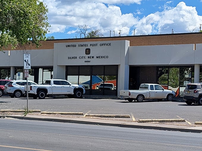 Even the post office in Silver City has that no-nonsense western practicality – mail delivery with a side of sunshine.