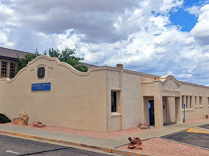 The Clarkdale Post Office maintains its Southwestern architectural charm. Where sending an actual letter still feels like a meaningful gesture.