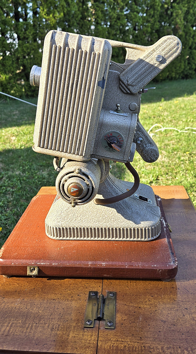 Mechanical poetry in motion. This vintage projector represents an era when "streaming" meant something was flowing with water.
