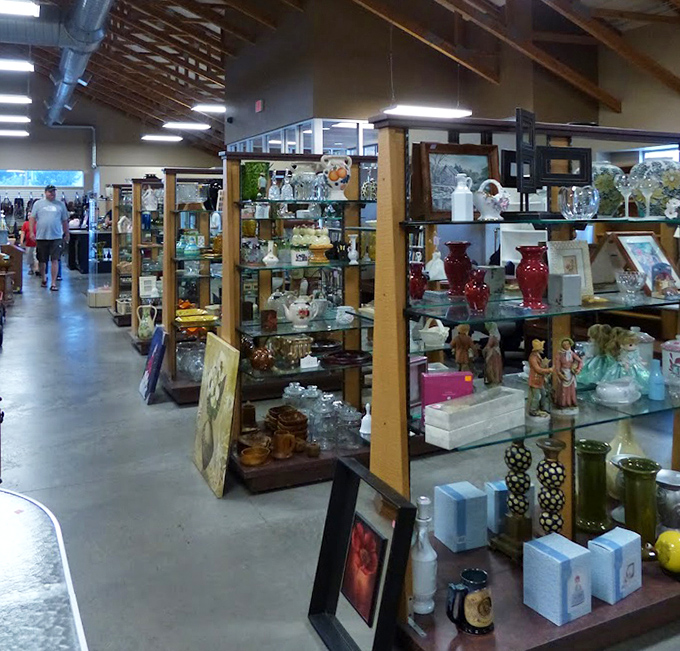 A treasure trove of glassware and collectibles where Norwegian trolls and vintage teacups coexist in perfect, eclectic harmony.