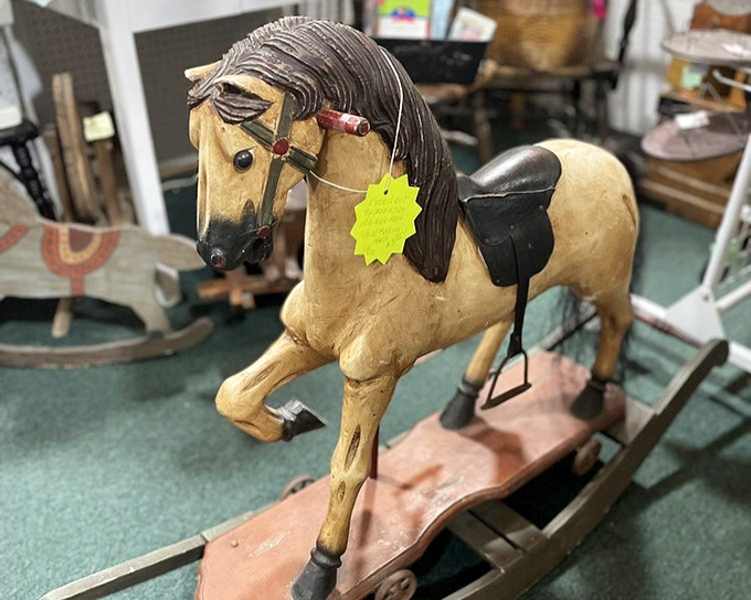 Not just a rocking horse, but a time machine to childhood. Hand-painted and ready for a new generation of imaginary adventures.