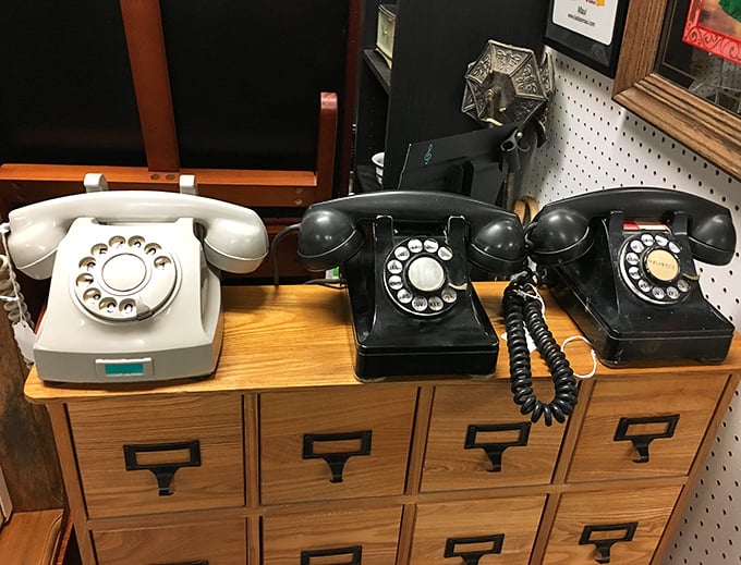 Rotary phones from when calling someone required actual finger strength and patience we've completely forgotten how to muster.