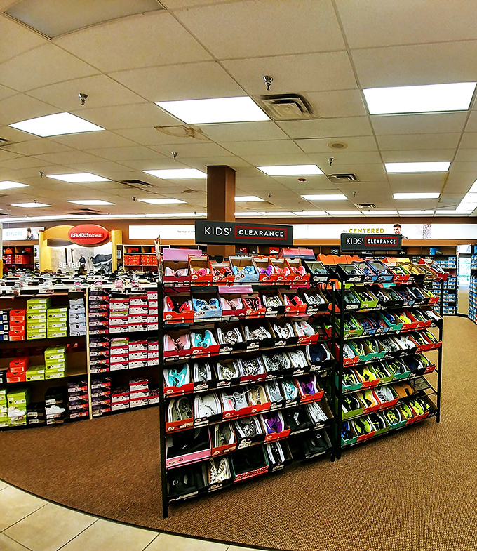 The kids' clearance section&mdash;where parents discover their children's feet have grown again, but thankfully at outlet prices rather than retail.