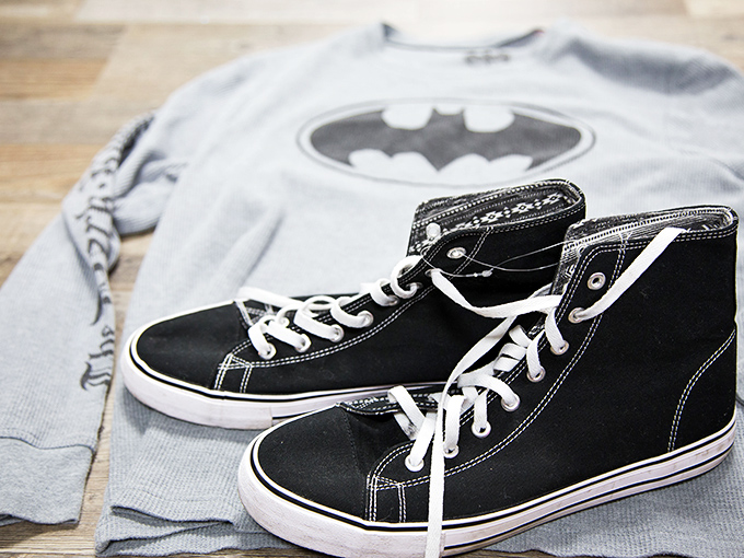 Classic black high-tops and a Batman tee&mdash;the unofficial uniform of cool dads everywhere since 1989.