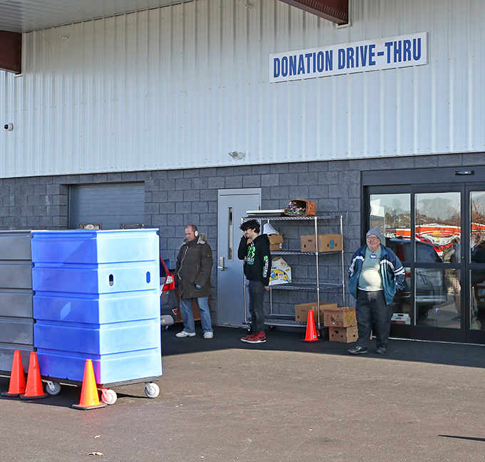 The donation drive-thru&mdash;where yesterday's treasures begin their journey to tomorrow's homes. One person's decluttering becomes another's discovery in this retail circle of life.