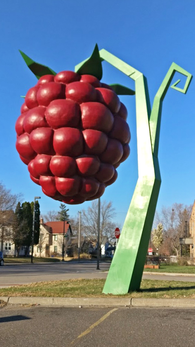 Strategically placed at a street corner, ensuring maximum double-takes from unsuspecting drivers passing through Hopkins.