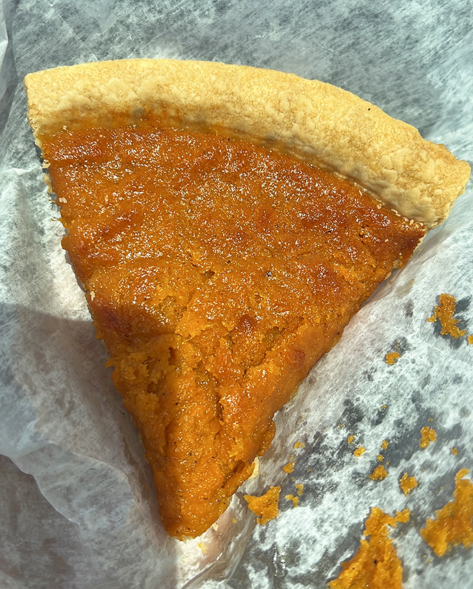 Sweet potato pie so good it might make you religious. That perfect amber filling and delicate crust represent generations of Southern expertise.