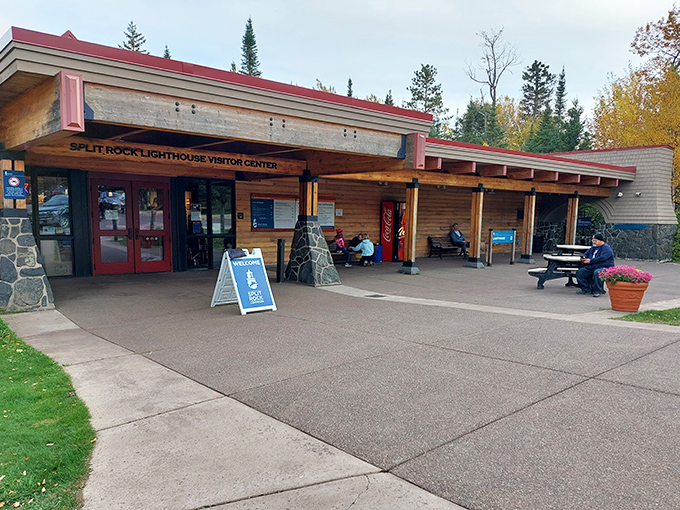 The visitor center welcomes explorers with rustic charm and modern amenities &ndash; the perfect basecamp before venturing into lighthouse territory. Coffee recommended before tackling those stairs.