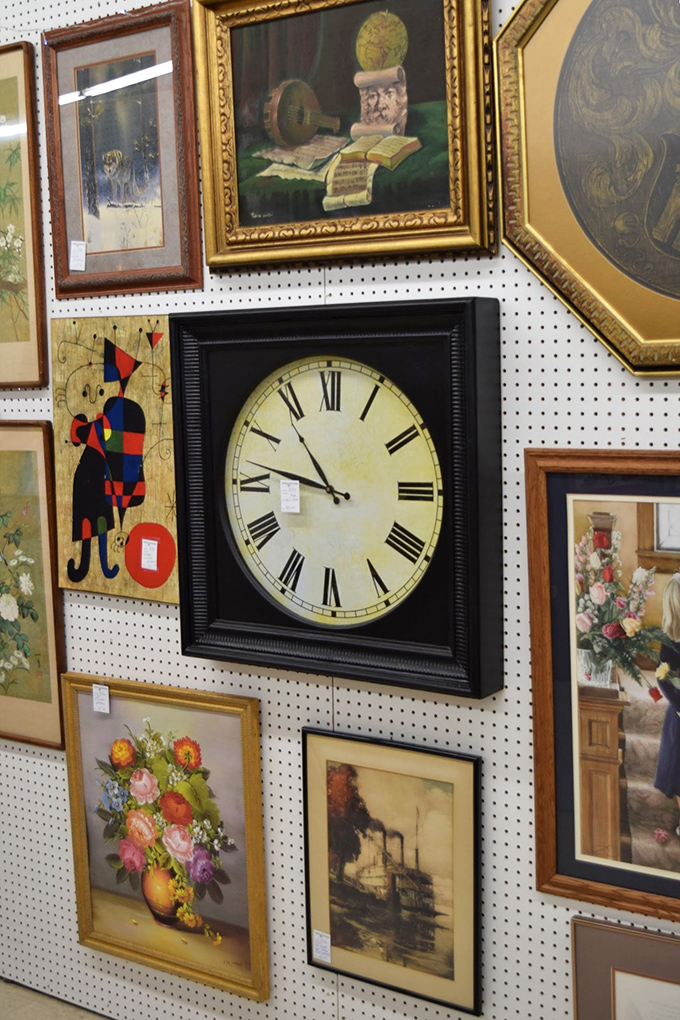 Wall art that spans decades and styles, proving that time really does stand still in the best possible way.