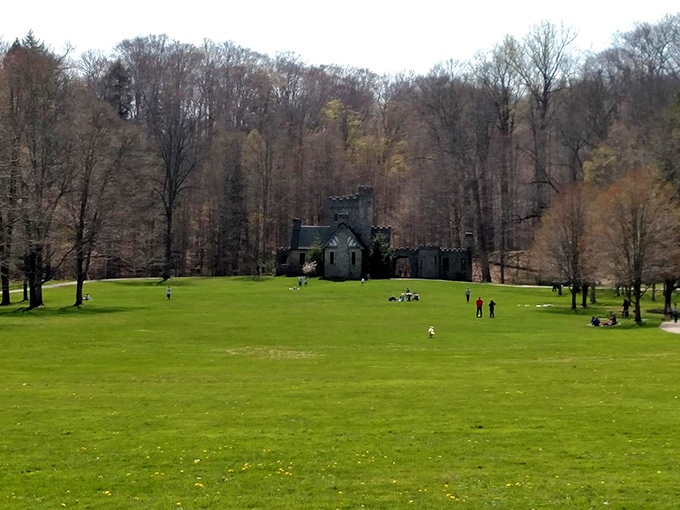 From across the meadow, Squire's Castle looks like it was plucked from the English countryside and dropped into Ohio's backyard.