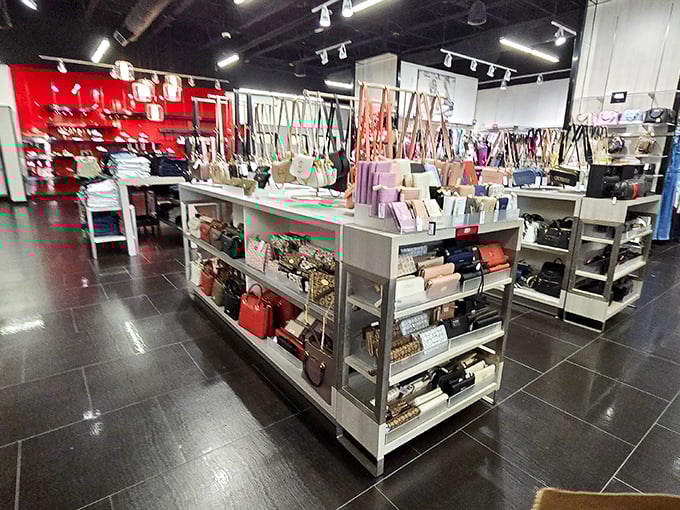 Accessories galore fill every corner, transforming simple outfits into statement looks with affordable finishing touches.