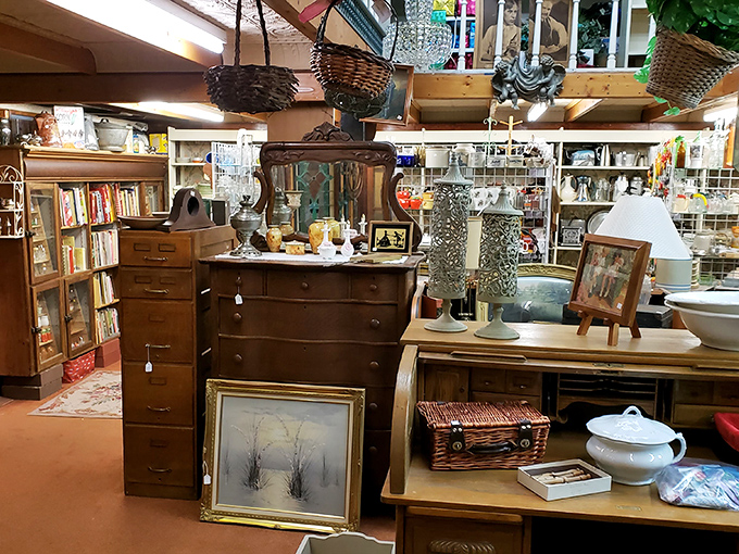 Mitchell's Antique Mall whispers of simpler times, when downtown was where everyone met on Saturday afternoons.