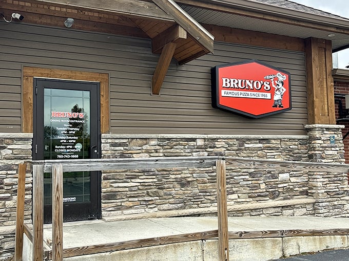 Stone foundations and pizza traditions run deep in this college town gathering place.