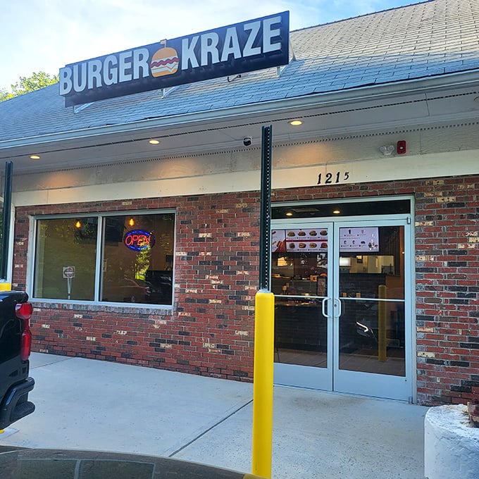 Burger Kraze's straightforward brick storefront hides flavor combinations that are anything but ordinary.