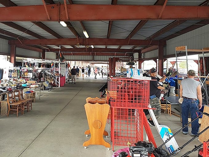 Under this unassuming metal roof, Caesar Creek's indoor market houses countless stories waiting to be discovered and taken home.