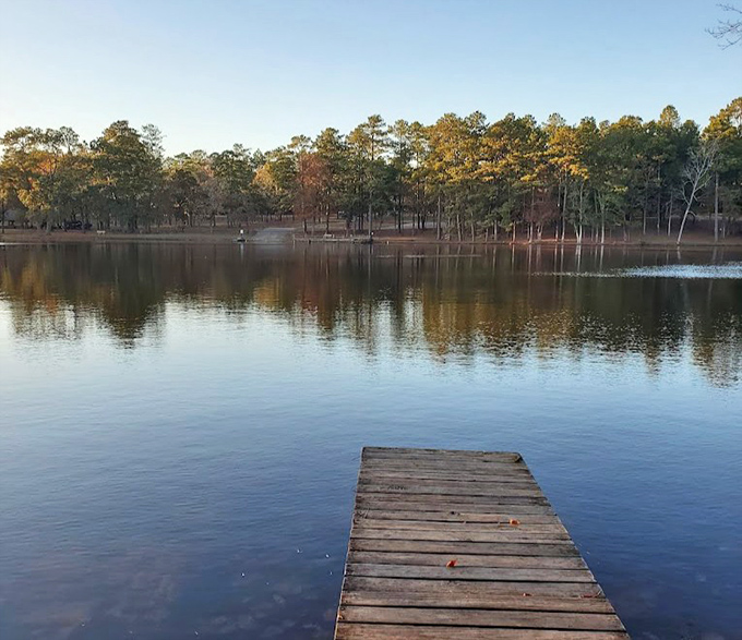 Clarkco State Park: That wooden dock stretches toward possibility. One step at a time, it leads you away from everyday worries.