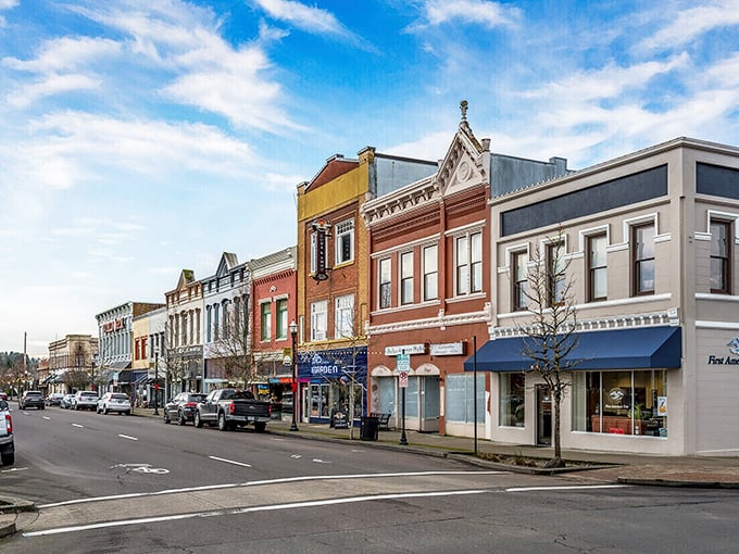 Dallas, Oregon's historic downtown exudes small-town charm that big cities can't replicate. These colorful storefronts house businesses where your retirement dollars stretch further.