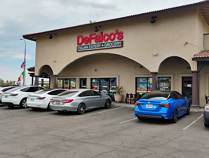 DeFalco's unassuming storefront hides a two-for-one treasure—authentic Italian deli and pizzeria under one roof!
