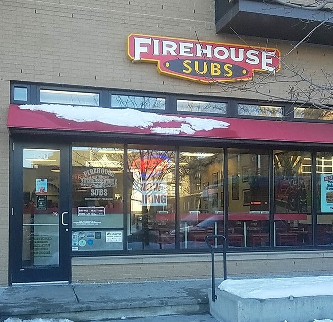 Firehouse Subs' distinctive red awning signals rescue is near for hunger emergencies in St. Cloud.
