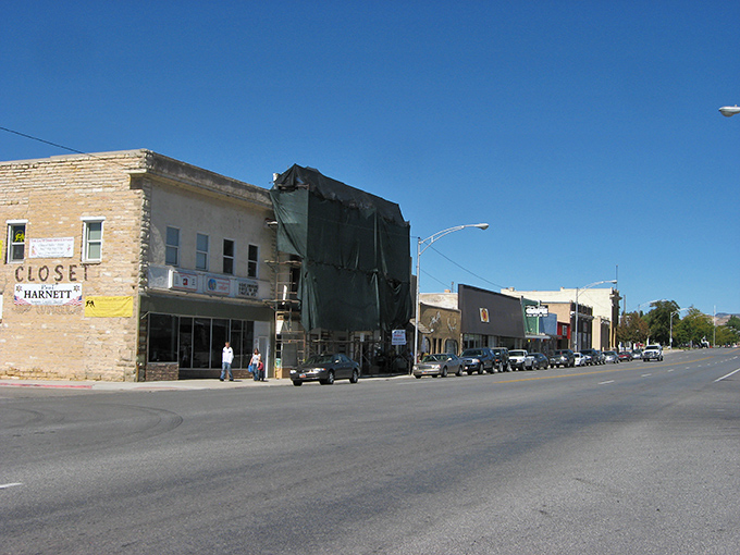 Gunnison's quiet Main Street embodies peaceful retirement living in Utah's scenic Sevier Valley countryside.