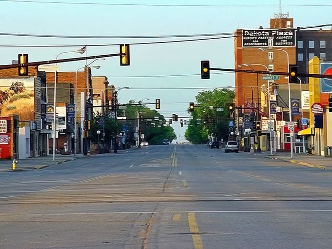 Huron's main street embodies small-town America where neighbors still wave and Social Security checks cover comfortable living.