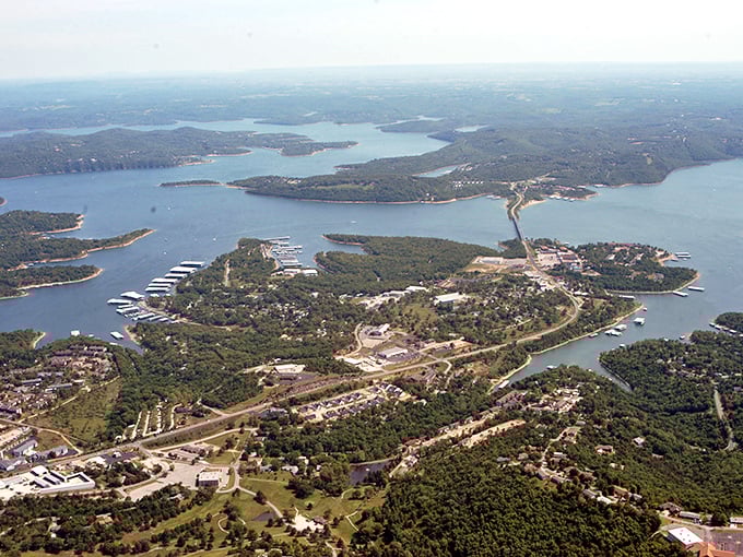 Table Rock Lake's azure waters embrace Kimberling City like a blue hug. Nature's playground for retirees who aren't ready to slow down.