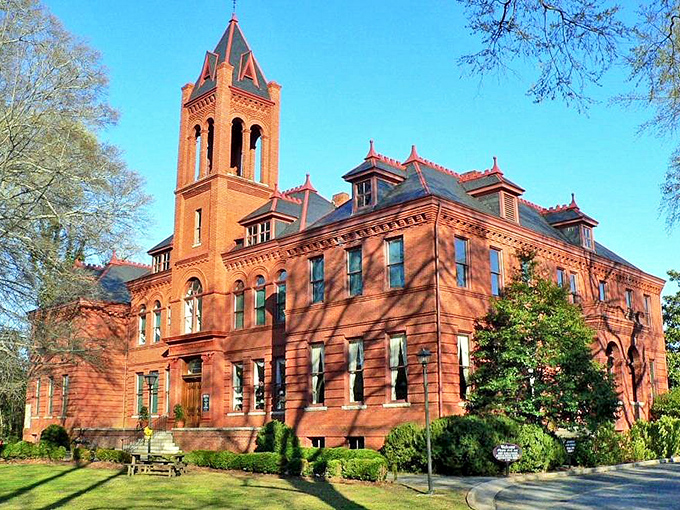 Madison's historic courthouse stands like a Victorian supermodel who somehow ended up in an affordable housing catalog.