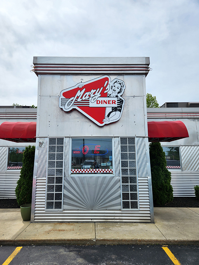 Mary's vintage sign and classic diner styling - where the waitresses still call you "hon" and actually mean it.