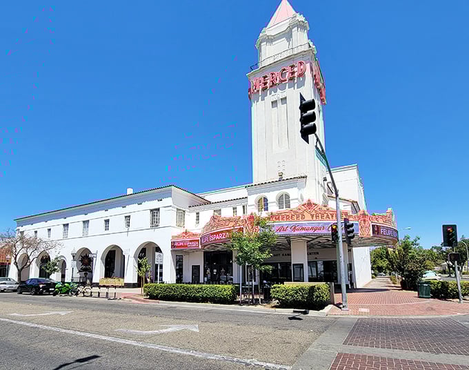 Merced's historic theater tower stands as a beacon in this university town. The art deco charm and small-town prices make this a hidden gem for retirement living.