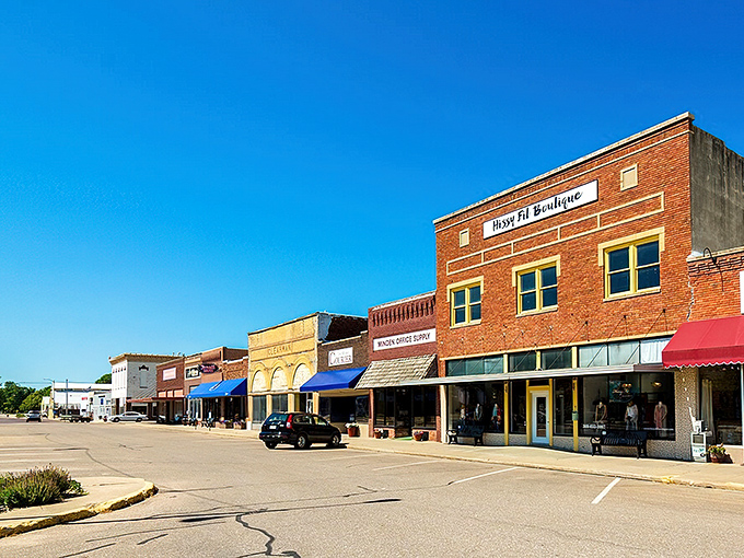 Minden's historic downtown looks like a movie set where small-town America still thrives, complete with charming storefronts and blue skies.