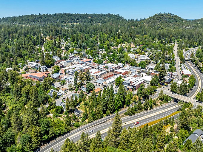 Mountain town magic where wooden sidewalks lead to adventures and every building tells California's golden story.