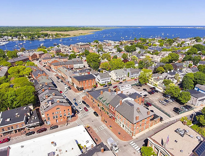Newburyport's brick buildings glow like embers at sunset. A perfectly preserved seaport where history feels very much alive.