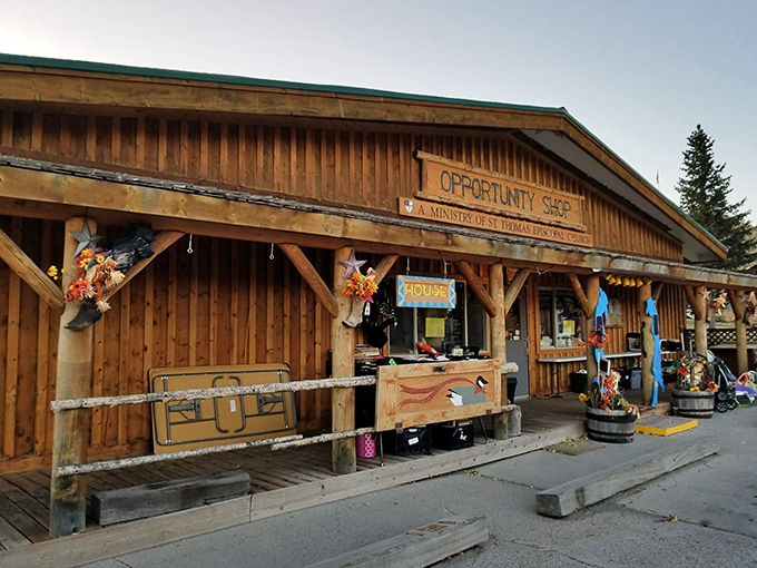 The Opportunity Shop's rustic wooden charm embodies the spirit of Dubois - unpretentious, welcoming, and full of hidden gems.