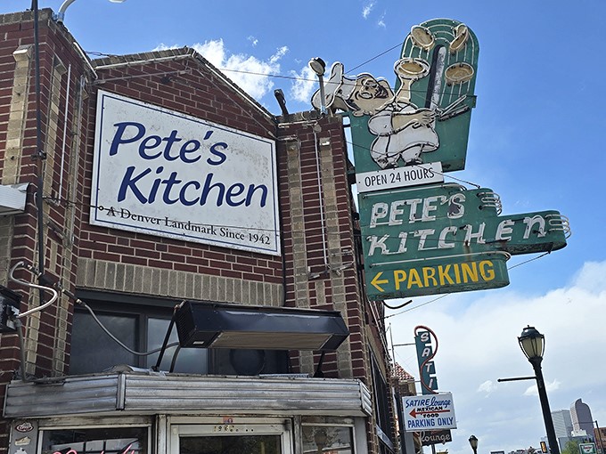Pete's Kitchen's vintage sign has guided hungry Denver night owls to unexpected seafood treasures for generations.