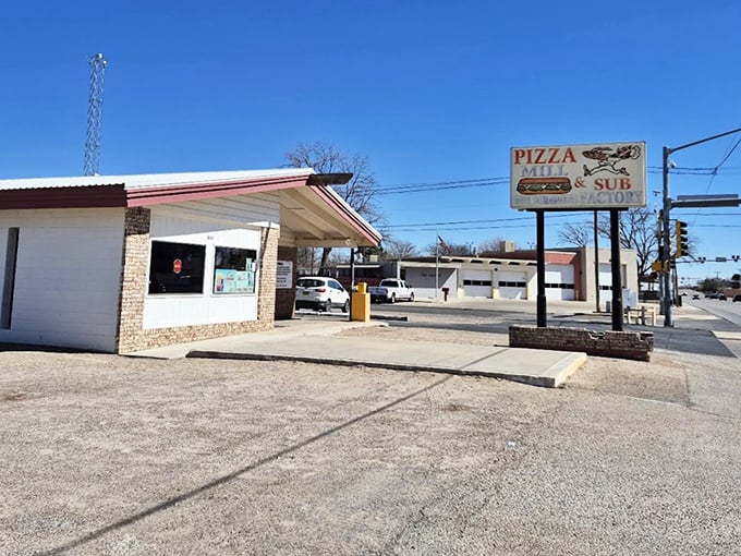 Pizza Mill's humble drive-thru window has been serving Hobbs' pizza cravings for generations. No frills, just thrills.