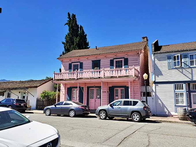 This rosy-hued relic on a sunlit San Juan Bautista street tells stories from California&rsquo;s early frontier days, still full of vintage charm.
