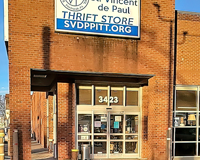 St. Vincent de Paul's brick facade has that classic Pittsburgh charm &ndash; solid, dependable, and full of surprises inside.